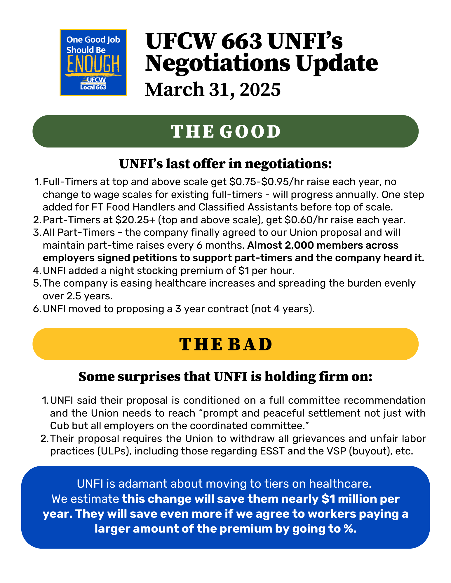 UFCW 663 Grocery Negotiations Updates as of March 31 - UFCW 663